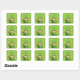 Safari Jungle Monkey Stickers Labels | Zazzle