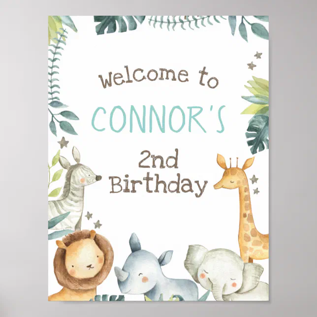 Safari Jungle Welcome Sign | Zazzle