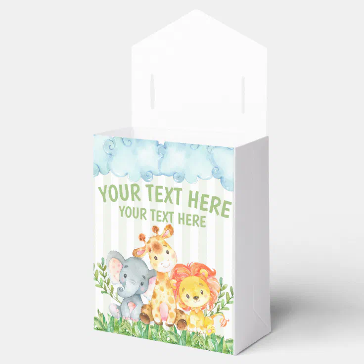 Safari Jungle Zoo Animal Party Favor Box | Zazzle