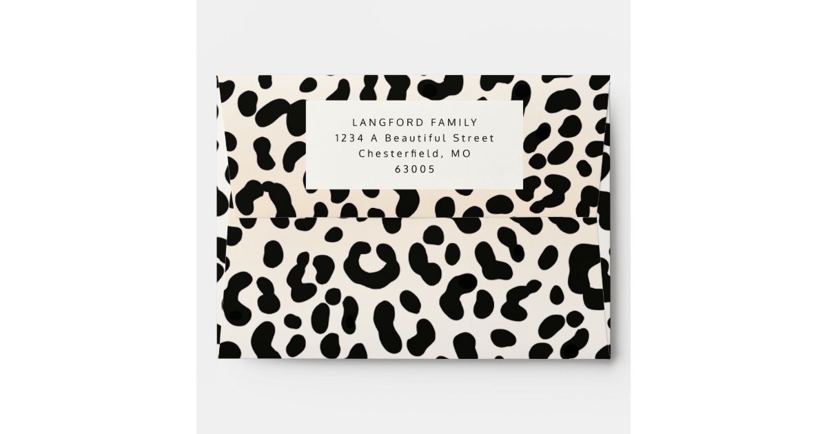 Safari Leopard Return Address Envelope | Zazzle