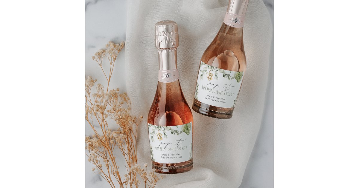 Safari Monkey Baby Shower Sparkling Wine Label | Zazzle