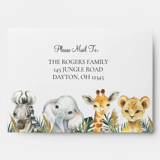 Safari Party Envelopes | Zazzle