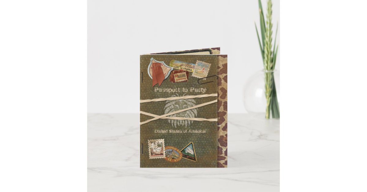 Safari Passport Invitation | Zazzle