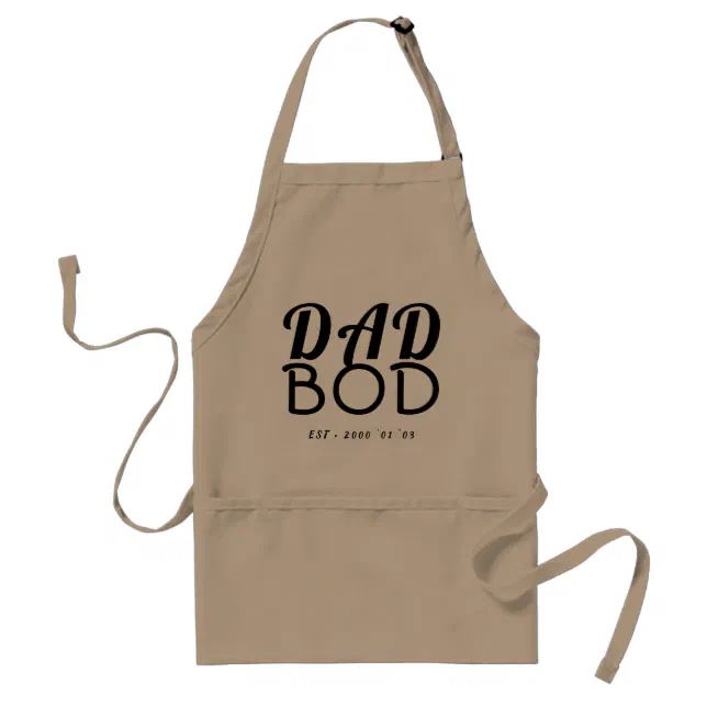 Safari Sand Canvas "DAD BOD"Y fathers Day Original Adult Apron | Zazzle