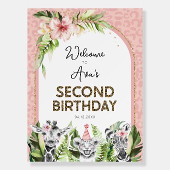 Safari Second Birthday Welcome Sign | Zazzle