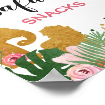 Safari snacks Sign Zoo Jungle Food table decor | Zazzle