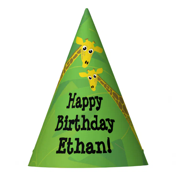 Safari theme birthday- giraffes party hat | Zazzle