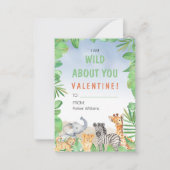 Safari Theme I Am Wild About You Valentine's Day Note Card | Zazzle