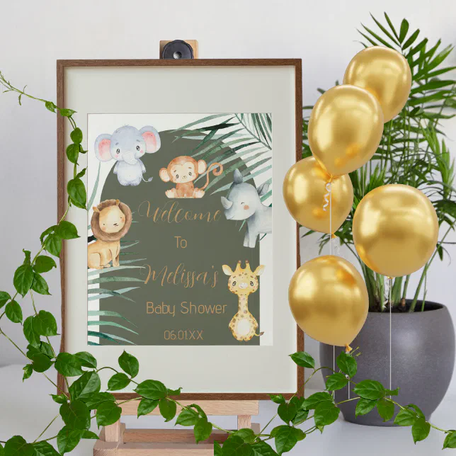 Safari Theme Welcome Sign Baby Shower | Zazzle