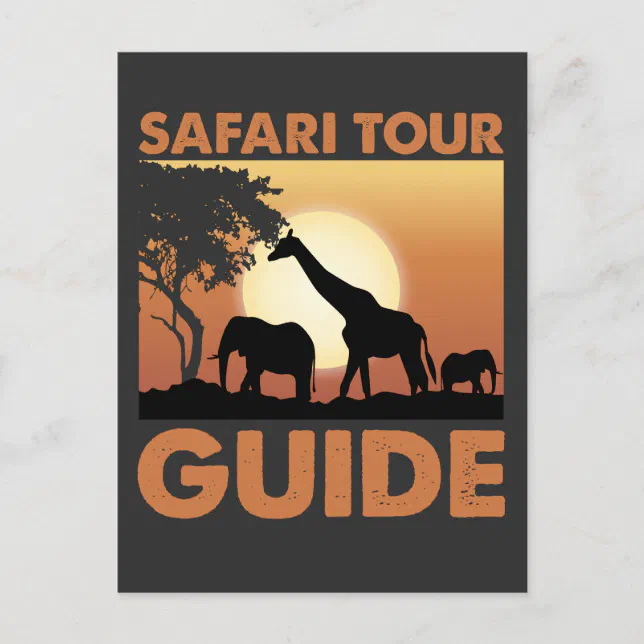 Safari Tour Guide Wild African Animal Postcard | Zazzle
