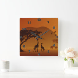 Safari Wall Clock | Zazzle
