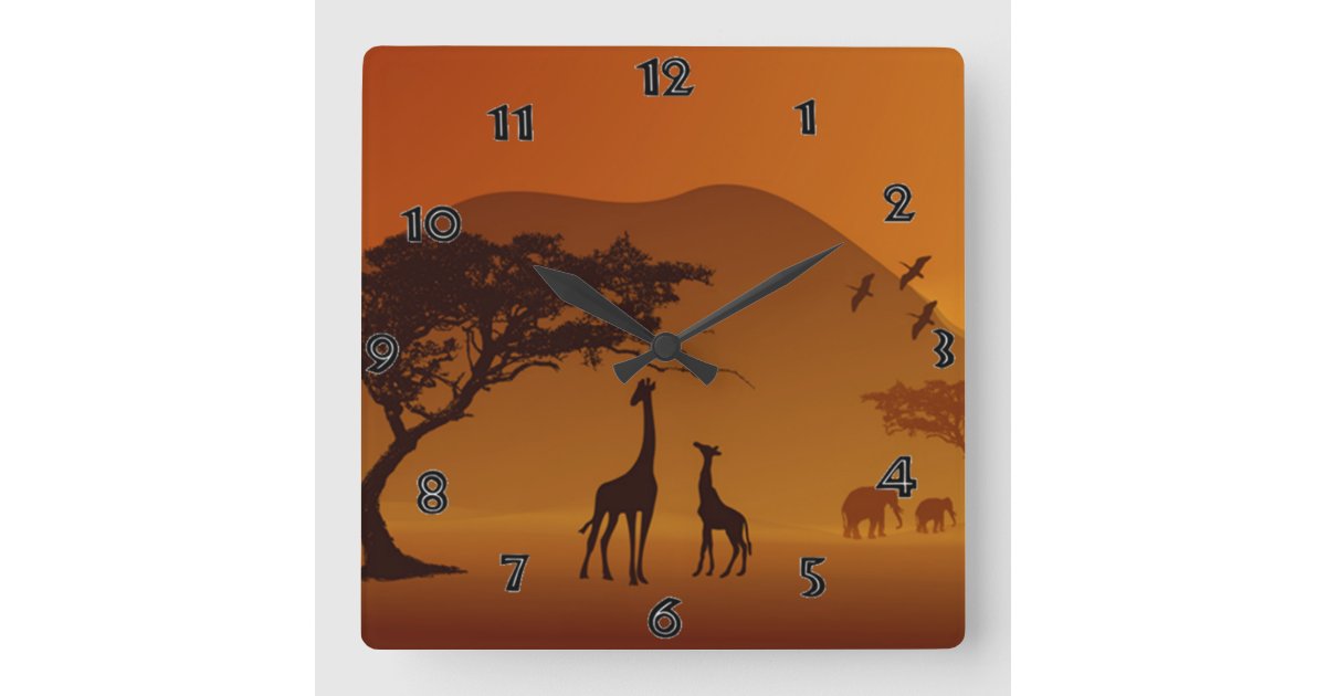 Safari Wall Clock | Zazzle