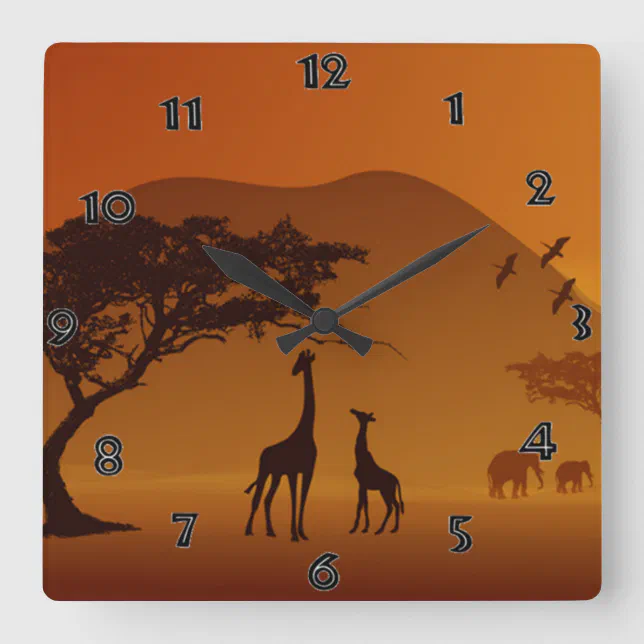Safari Wall Clock | Zazzle