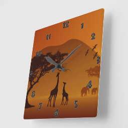 Safari Wall Clock | Zazzle
