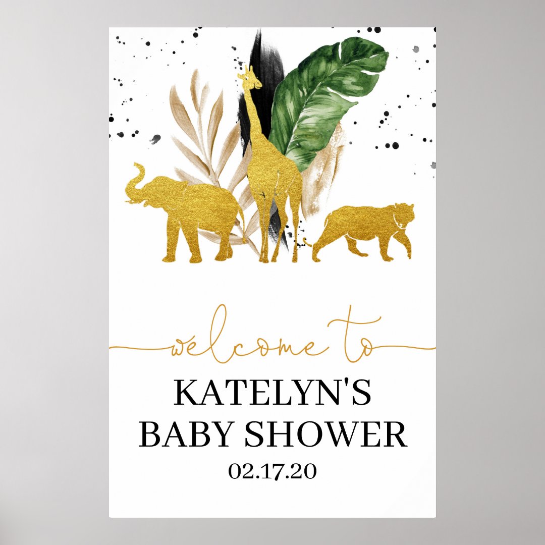 Safari Welcome Sign for Baby Shower or Birthday | Zazzle