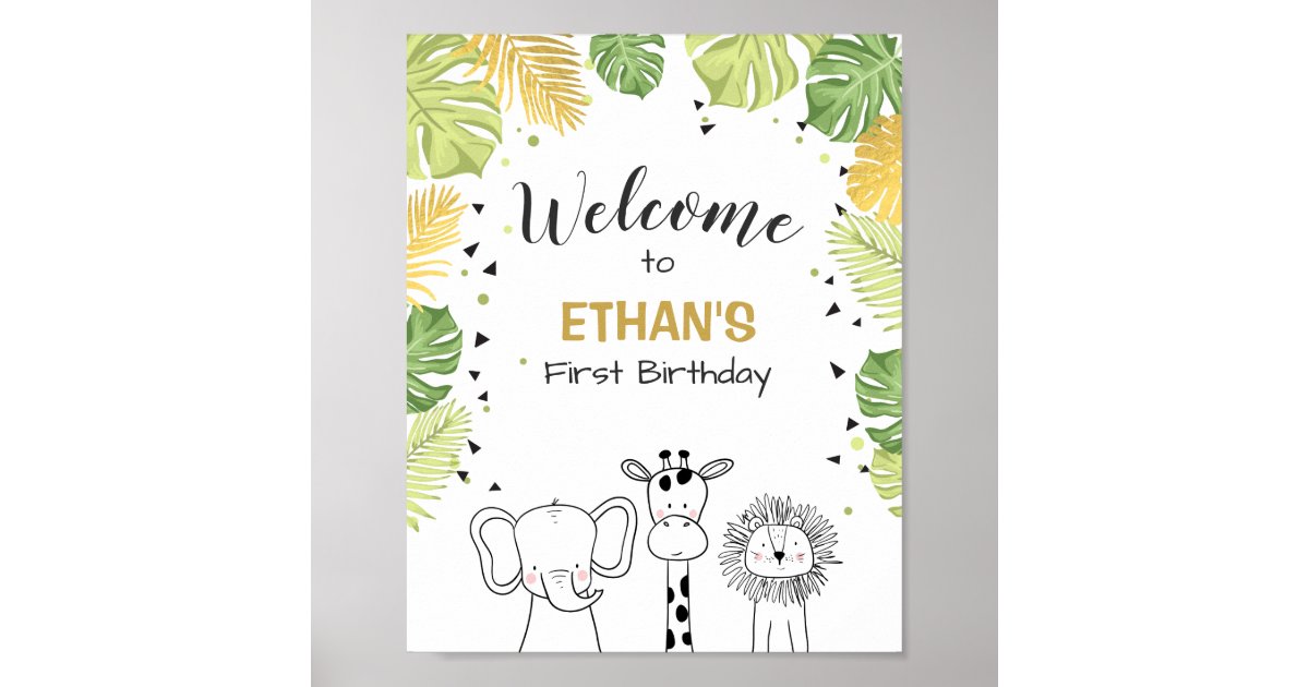 Safari Welcome Sign Zoo Safari Jungle Wild One | Zazzle