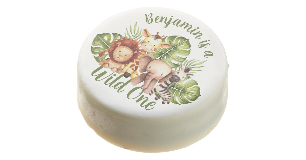 Safari Wild One First Birthday Cute Jungle Animals Chocolate Covered ...