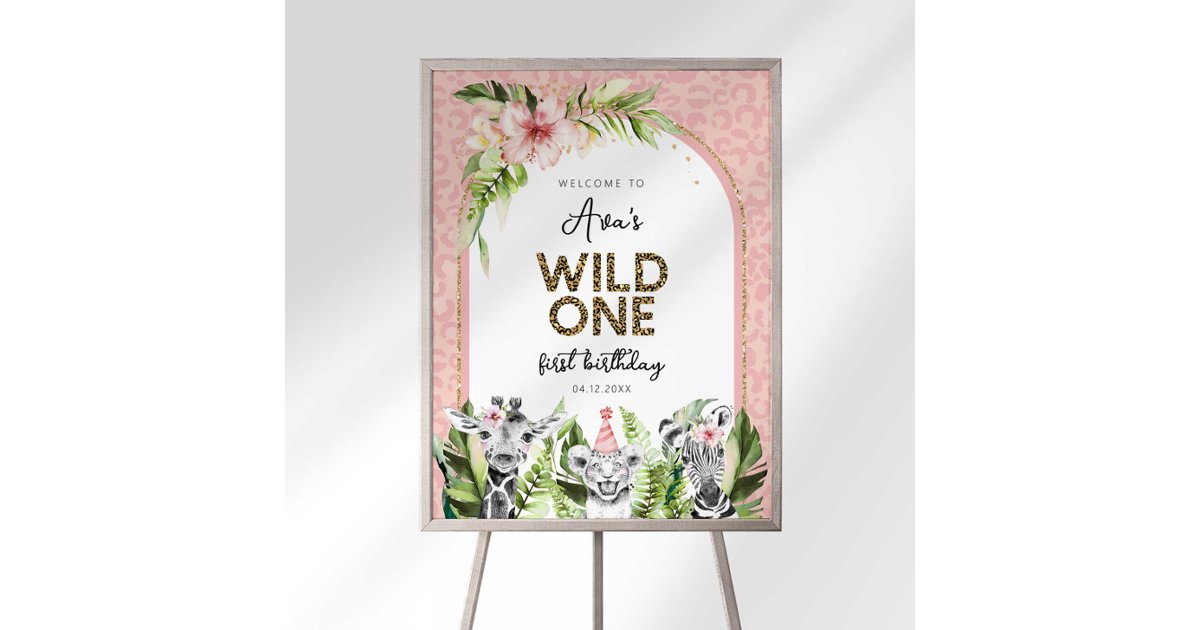 Safari Wild One Welcome Sign | Zazzle