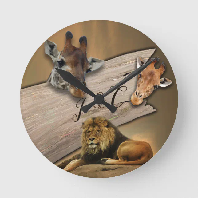 Safari Wildlife Clock | Zazzle