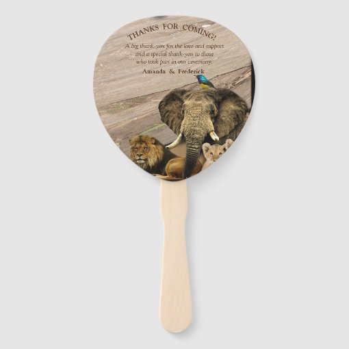 Safari Wildlife Outdoor Wedding Hand Fans | Zazzle