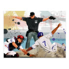 Baseball player safe at home plate postcard | Zazzle.com