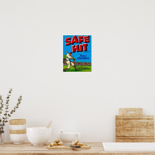 Safe Hit Vintage Lable Art Poster | Zazzle