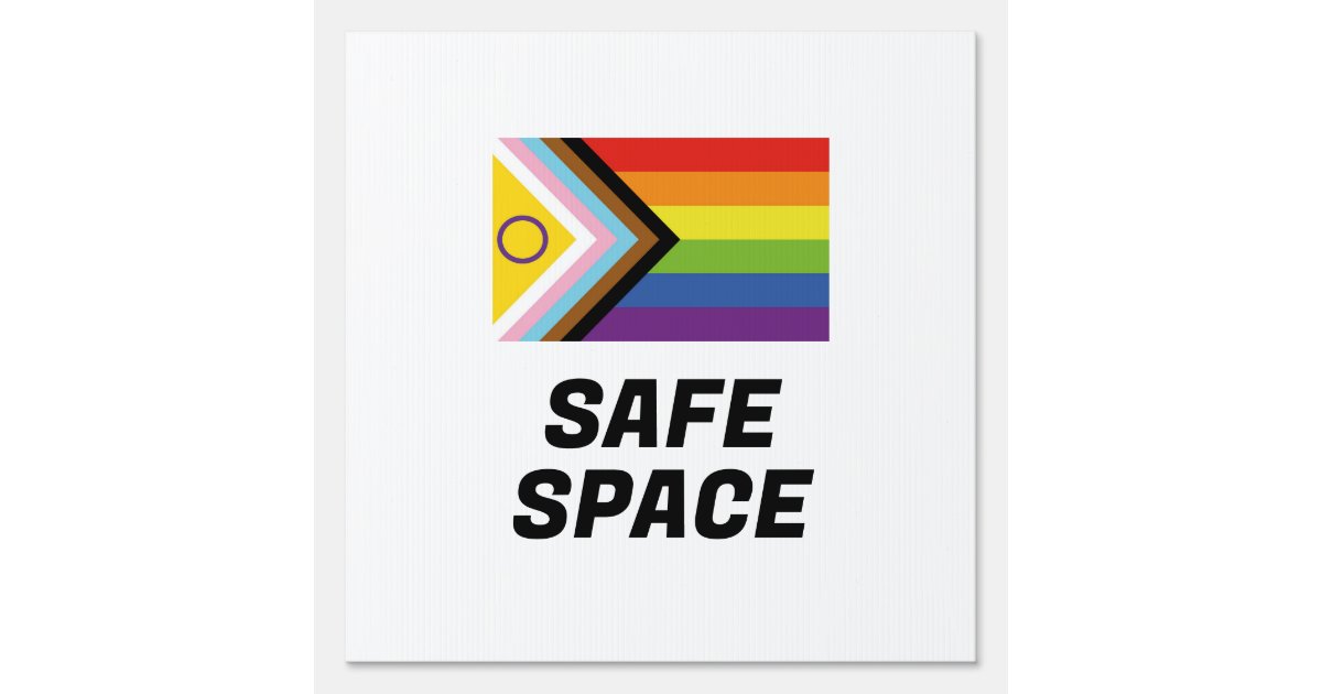 Safe Space LGBTQ Inclusive Progressive Pride Flag Sign | Zazzle