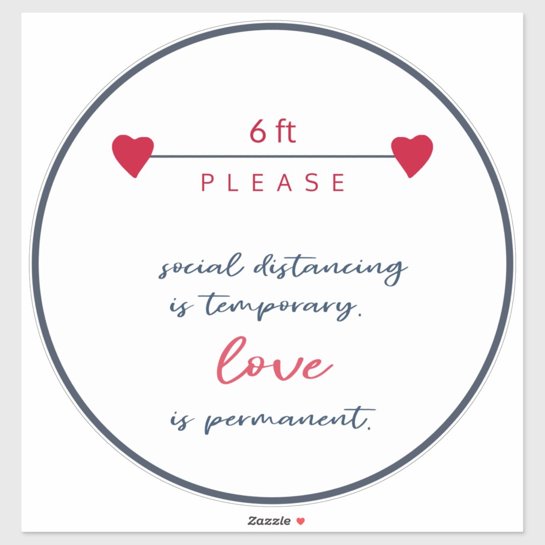 Safety 6 ft distance covid -19 floor marker store sticker | Zazzle