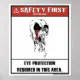 Safety First Humor-Eye Protection Poster | Zazzle