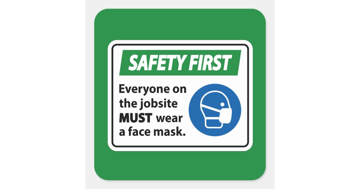 Safety First Square Sticker | Zazzle