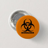 Safety Orange Biohazard Symbol Warning Sign Button | Zazzle