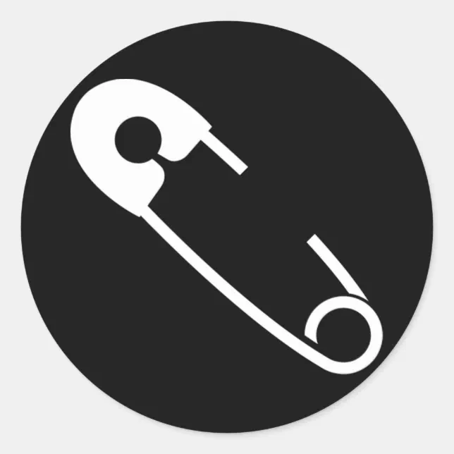 Safety Pin Decal Classic Round Sticker | Zazzle