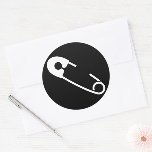 Safety Pin Decal Classic Round Sticker | Zazzle