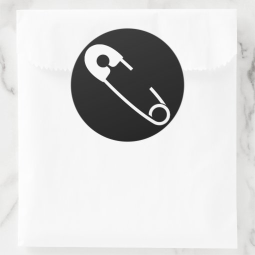 Safety Pin Decal Classic Round Sticker | Zazzle