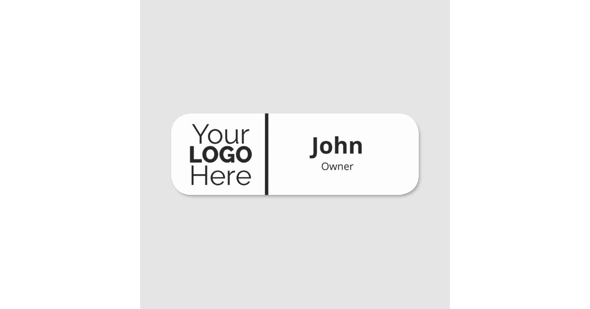 Safety Pin Name Tag or Magnetic with Custom Logo | Zazzle
