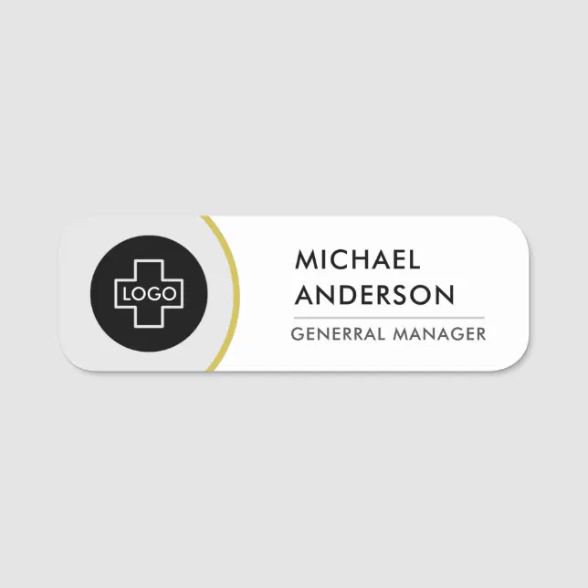 Safety Pin Name Tag or Magnetic with Custom Logo | Zazzle