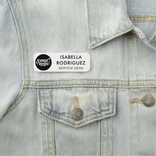 Safety Pin or Magnetic Name Tag with Custom Logo | Zazzle