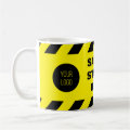 Safety Starts Here Yellow Black Safety Tape Logo Coffee Mug | Zazzle
