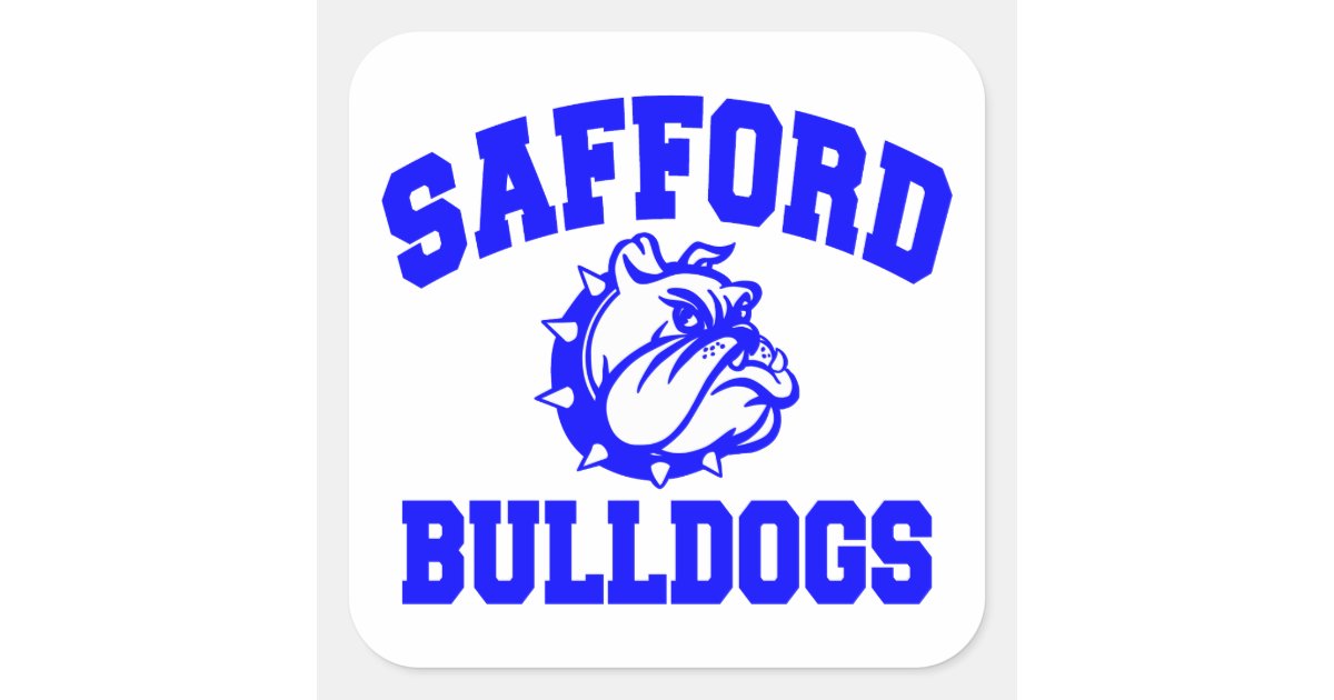 Safford Bulldogs Square Sticker | Zazzle