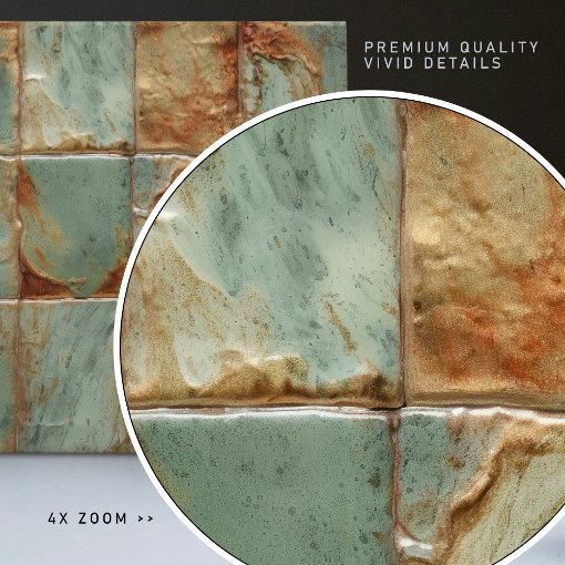 Sage Abstract Square Collection EMMA Faux Relief Ceramic Tile | Zazzle