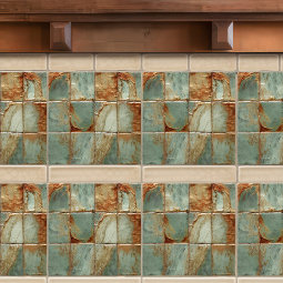 Sage Abstract Square Collection EMMA Faux Relief Ceramic Tile | Zazzle