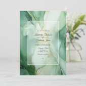 Sage and Ivory Ink Wedding Invitation | Zazzle