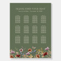 Sage Boho Floral Seating Chart Foam Board | Zazzle