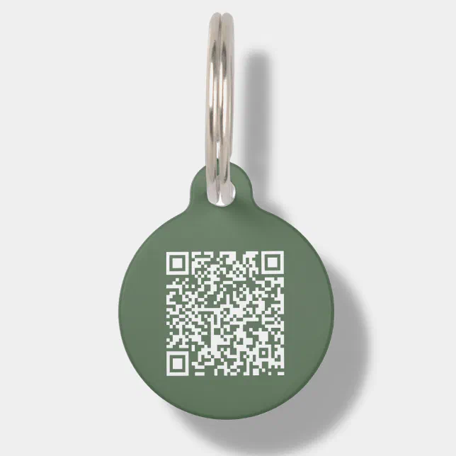 Sage Custom QR Code | Scan Pet ID Tag | Zazzle