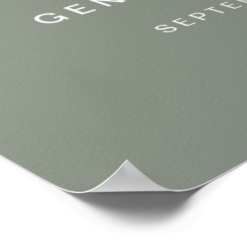 SAGE Gender Reveal Welcome Sign 18x24 Poster | Zazzle