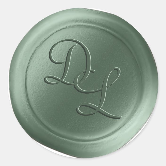 Sage Green 2 Letter Monogram Wax Seal Stickers | Zazzle.com