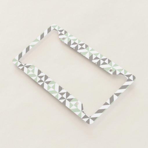 Sage Green and Silver Geometric ZigZag License Plate Frame | Zazzle
