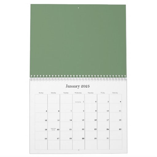 Sage Green Backgrounds on a Calendar | Zazzle