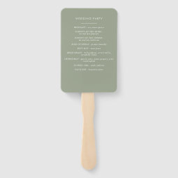 Sage green botanical rustic elegant modern hand fan | Zazzle