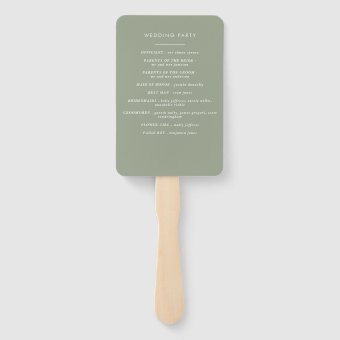Sage green botanical rustic elegant modern hand fan | Zazzle